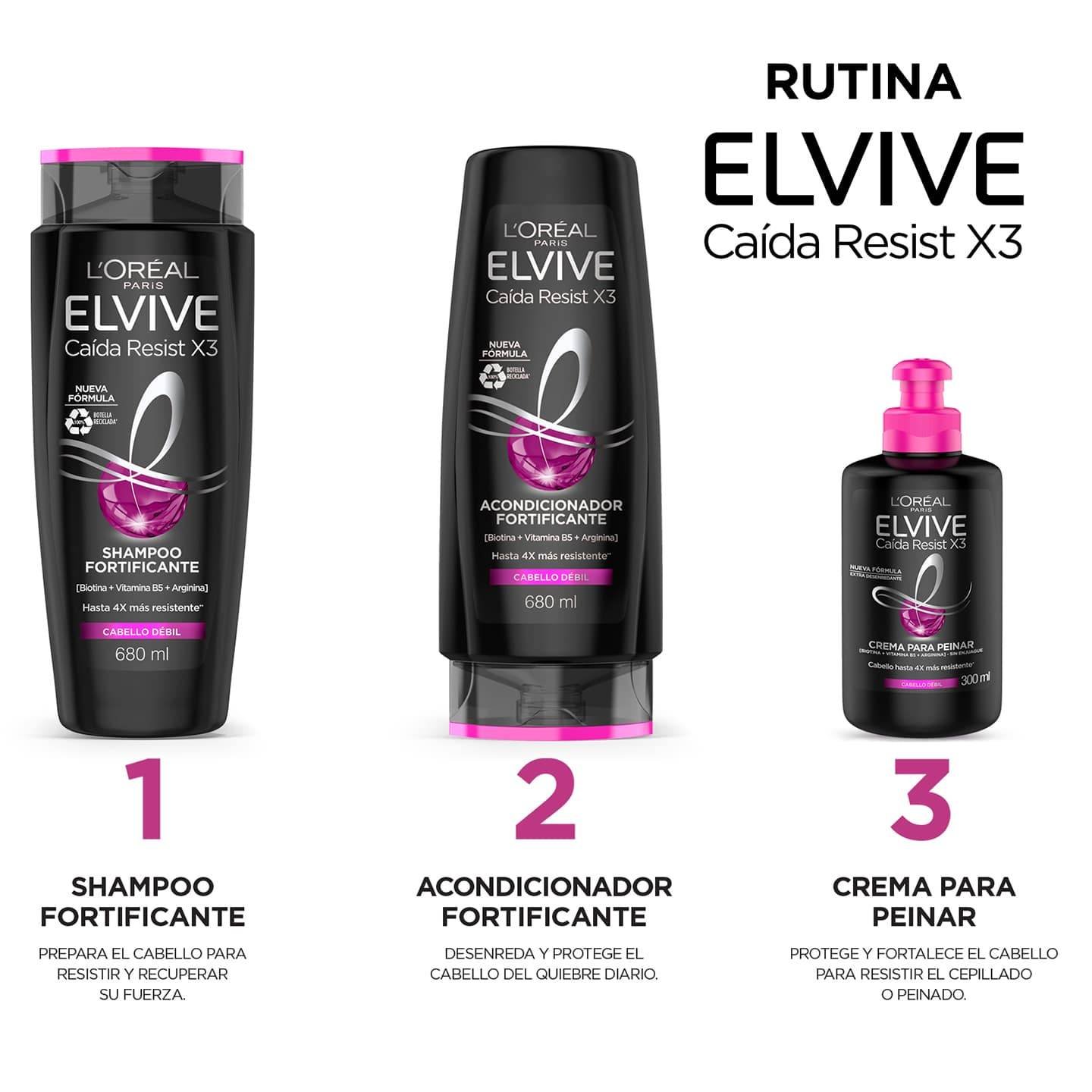 Elvive Caída Resist Cuidado Del Cabello X3 Shampoo Loréal Paris
